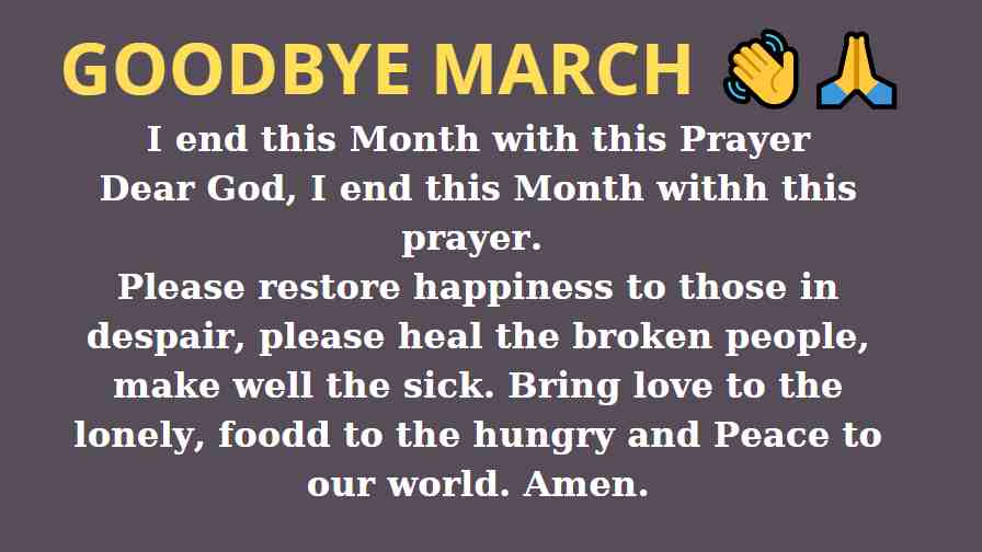 Goodbye March! - God's Messages